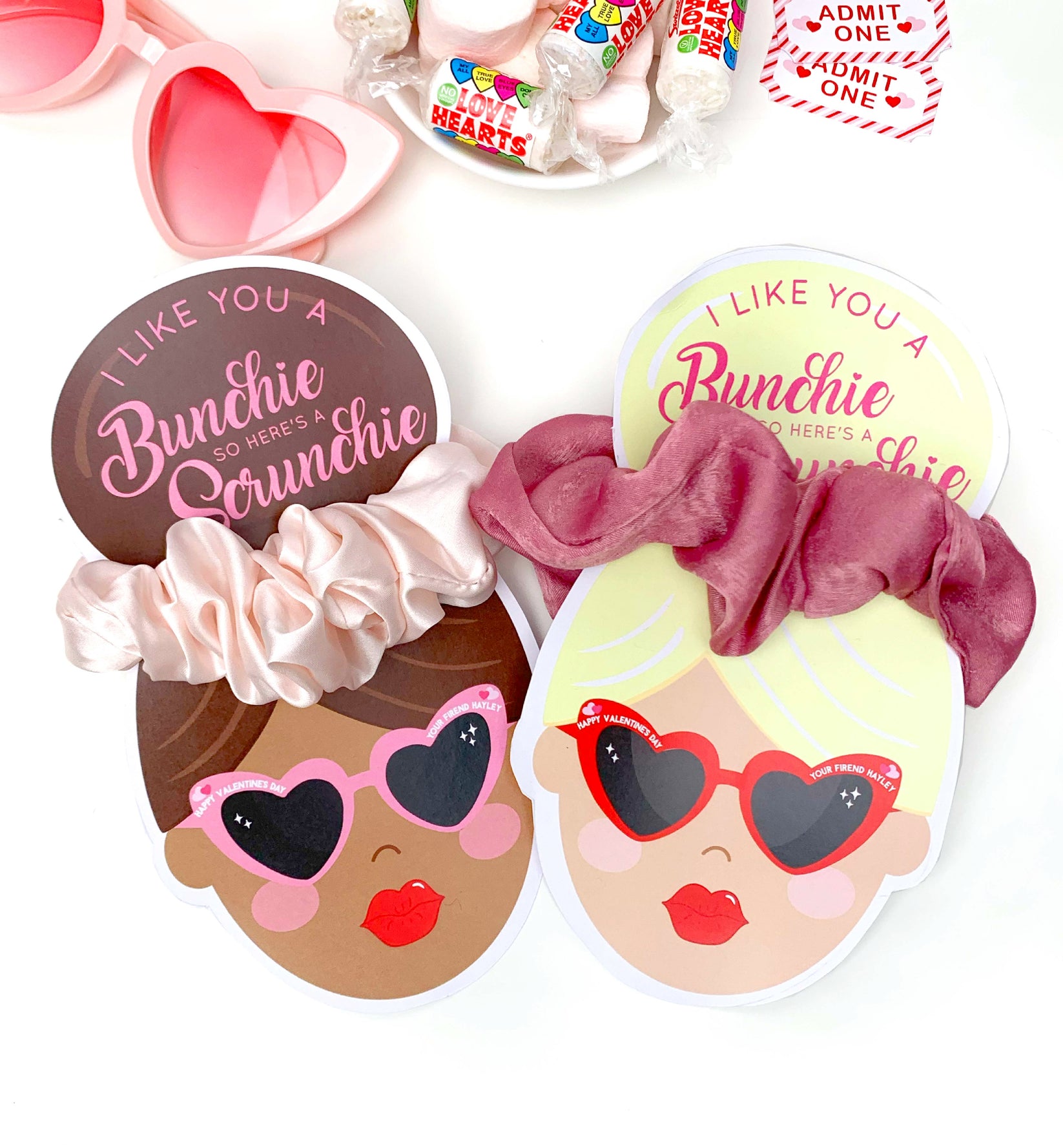 Scrunchie | Printable Valentine's Day Tag Template – Black Bow Studio