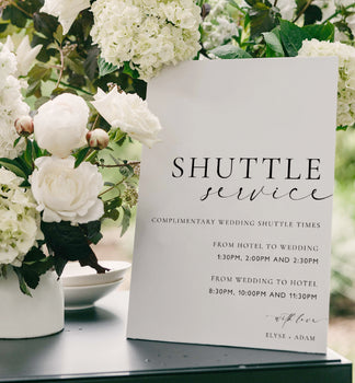 Ellesmere White | Printable Shuttle Service Sign Template – Black Bow ...