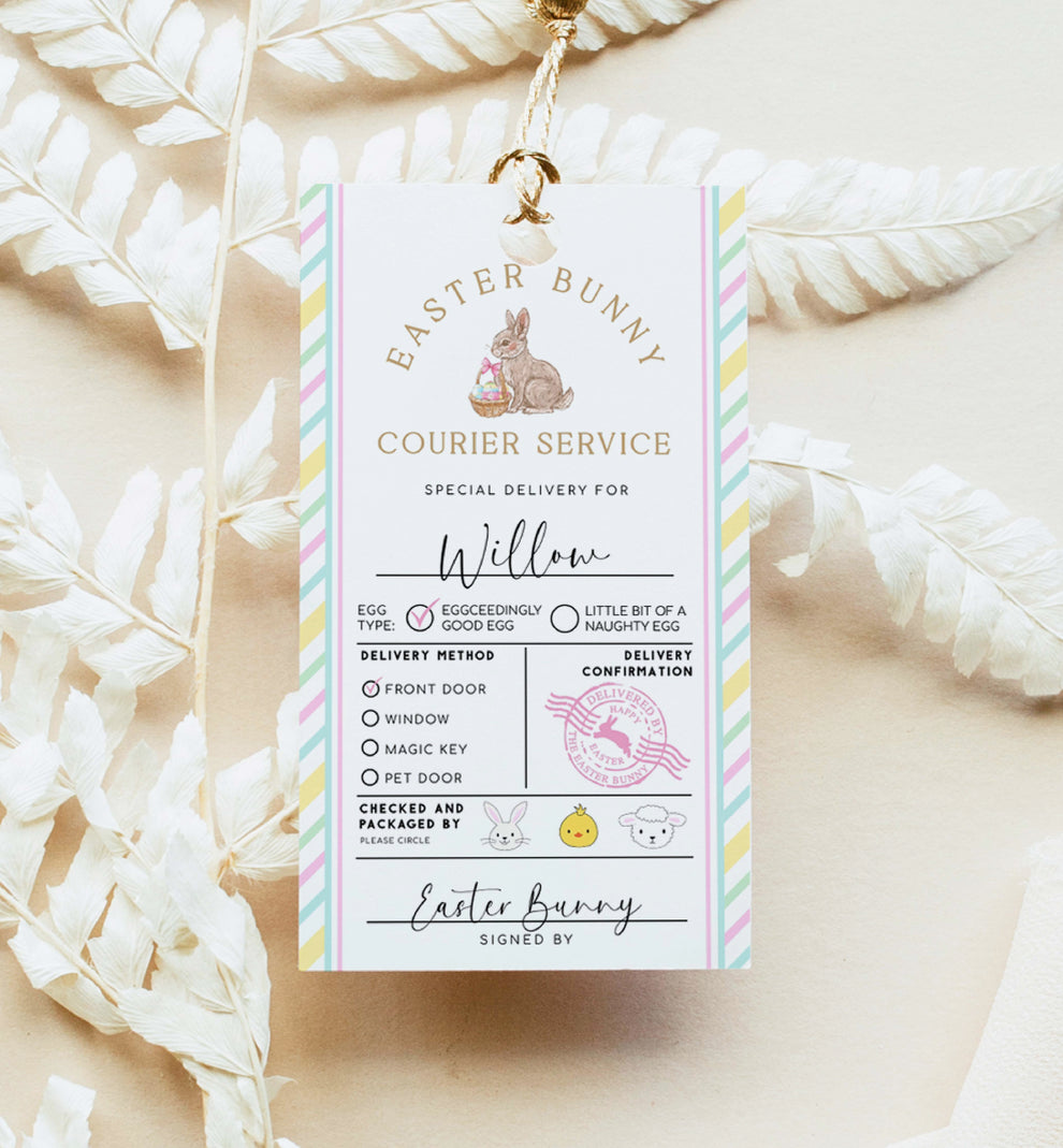 Easter Stripe | Printable Easter Gift Tag Template – Black Bow Studio