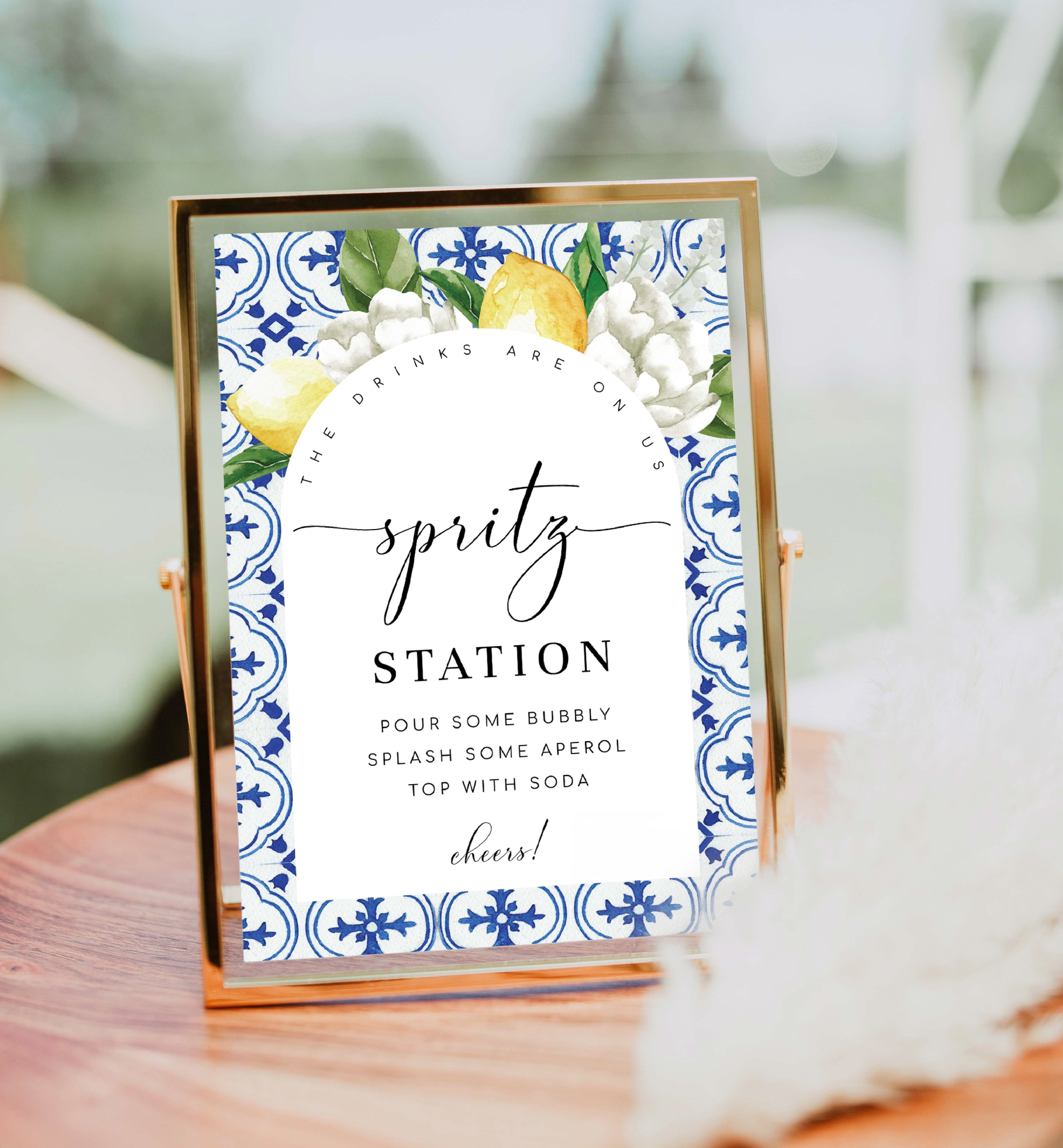 The Med Arch Lemons | Printable Spritz Station Sign Template – Black ...