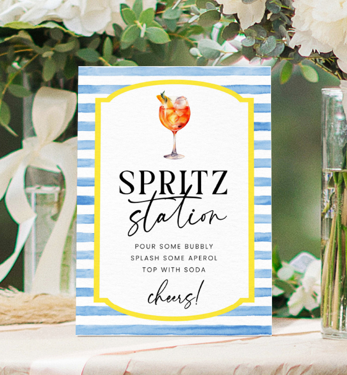 Ellesmere Blue | Printable Spritz Station Sign Template – Black Bow Studio
