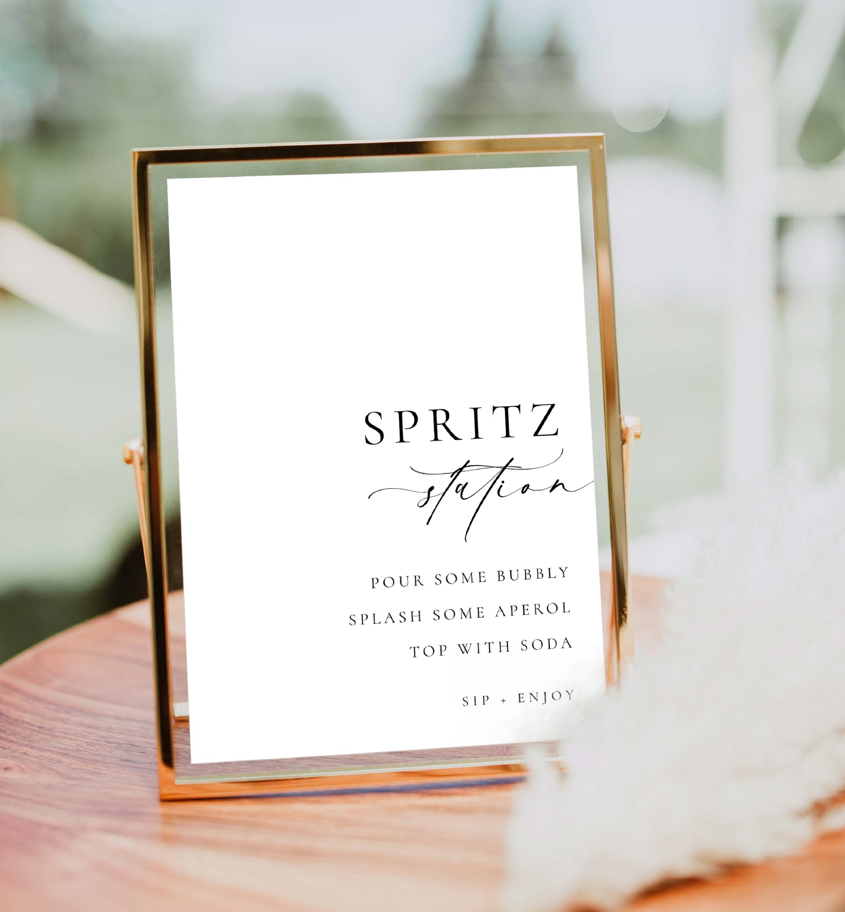 Ellesmere White | Printable Spritz Station Sign Template – Black Bow Studio