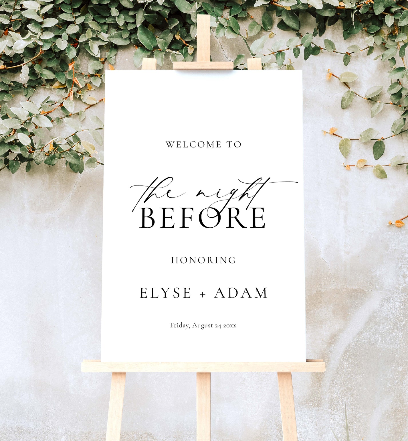 Ellesmere White | Printable Rehearsal Dinner Welcome Sign Template ...
