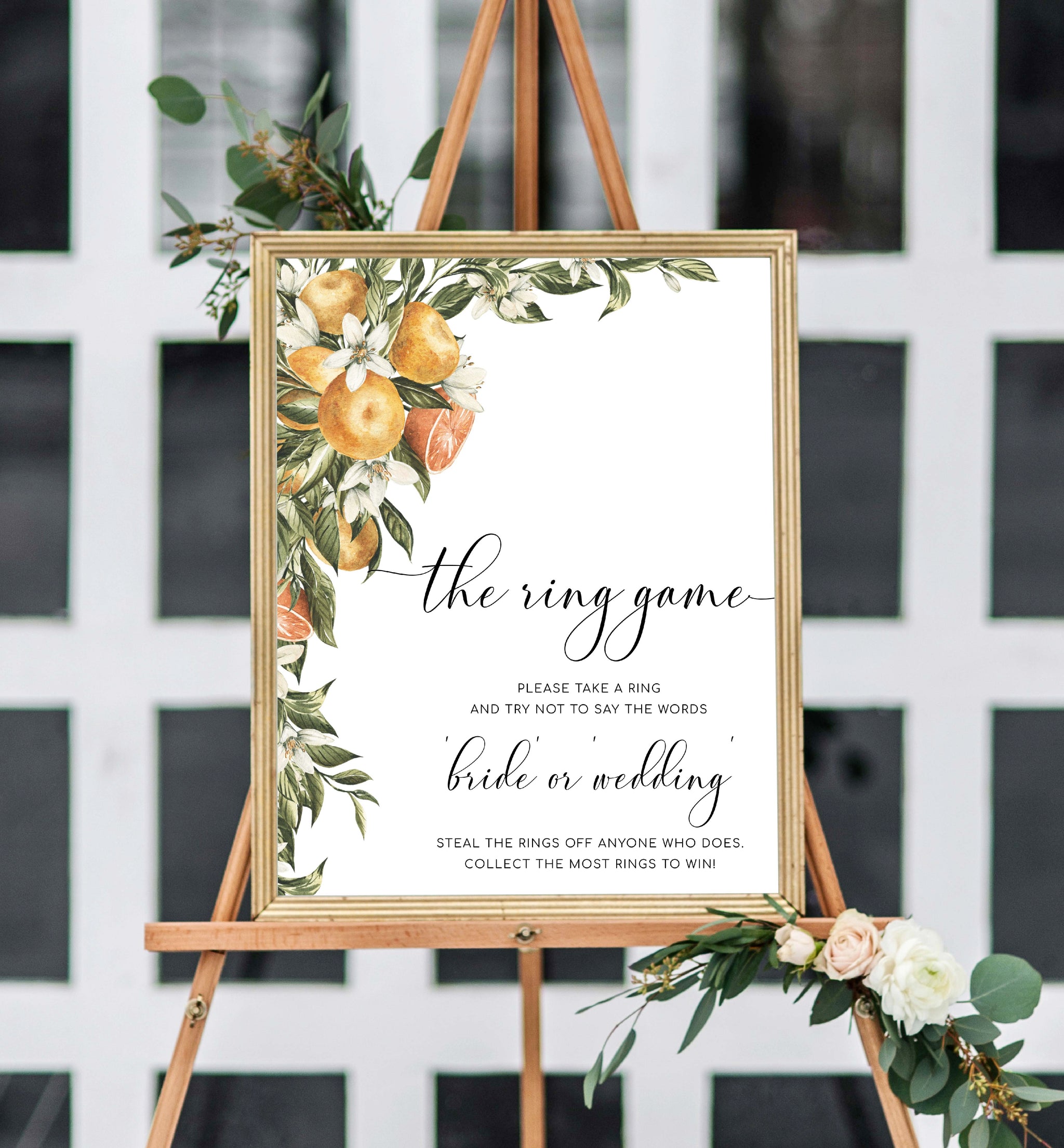 Clementine | Printable The Ring Game Sign Template – Black Bow Studio
