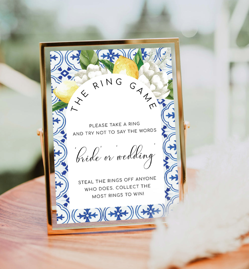 The Med Lemons | Printable The Ring Game Sign Template – Black Bow Studio
