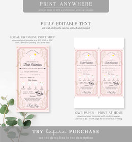 Tooth Fairy Pink | Printable Tooth Collection Receipt Template – Black ...