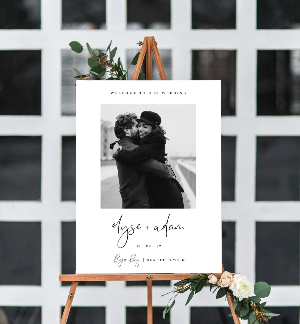 Gigi Script | Printable Photo Welcome Sign Template – Black Bow Studio
