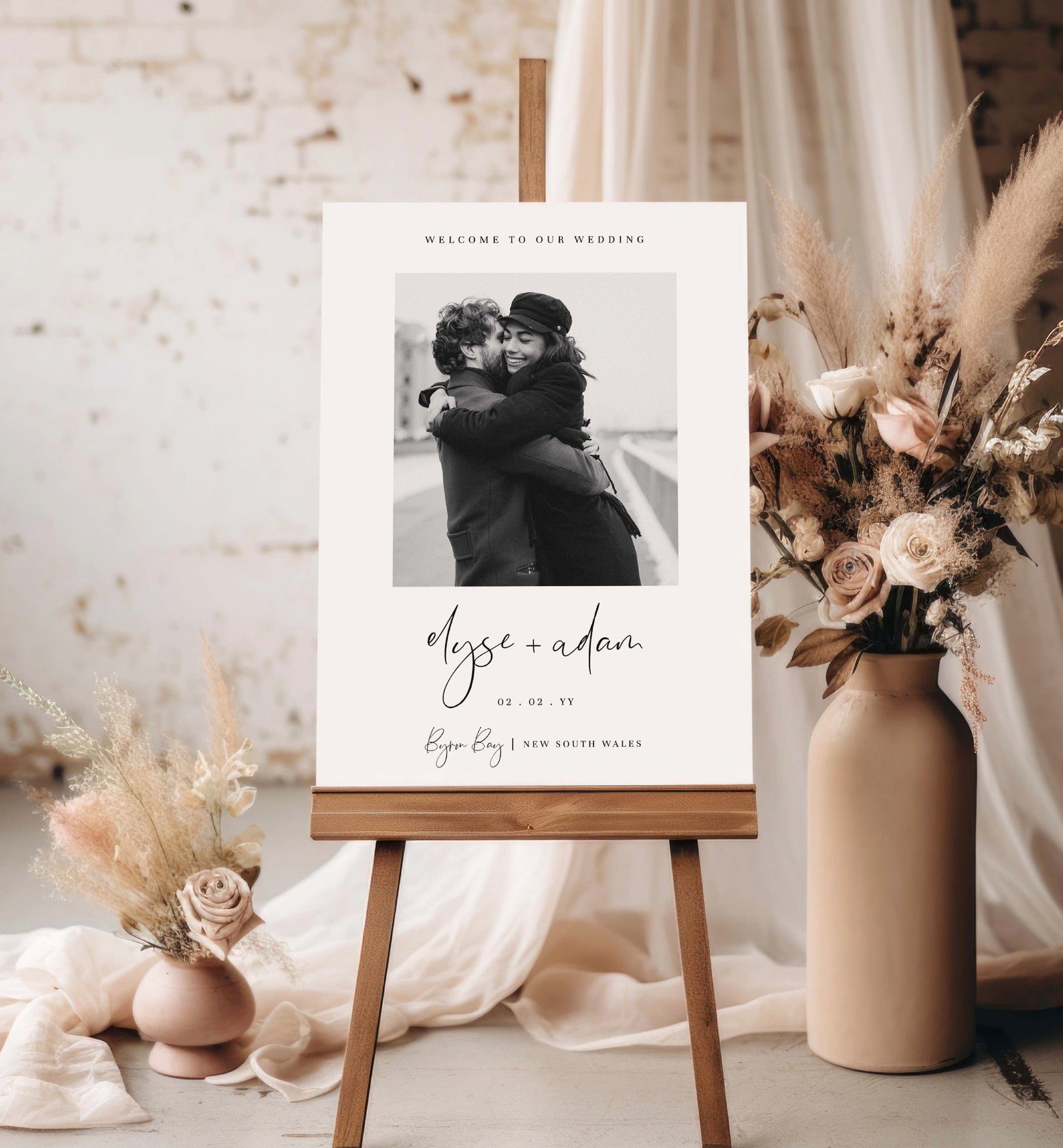 Gigi Script | Printable Photo Welcome Sign Template – Black Bow Studio