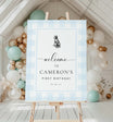 Gingham Blue Dog | Printable Welcome Sign Template – Black Bow Studio