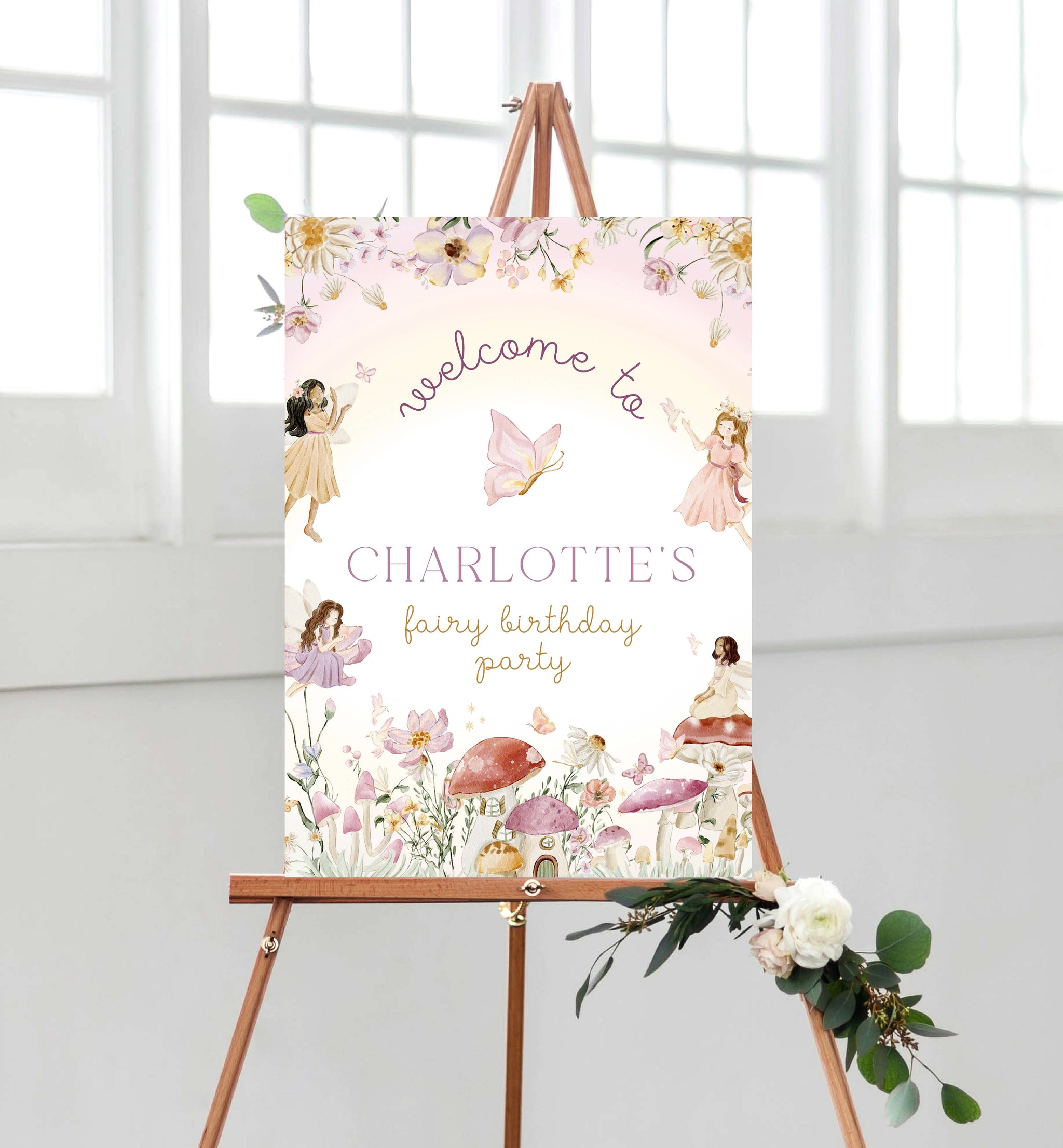 Fairy Multi | Printable Welcome Sign Template – Black Bow Studio