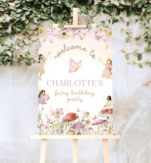 Fairy Multi | Printable Welcome Sign Template – Black Bow Studio