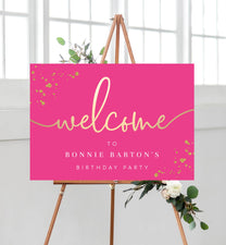 Paintly Hot Pink Gold | Printable Welcome Sign Template – Black Bow Studio