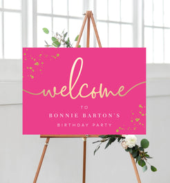 Paintly Hot Pink Gold | Printable Welcome Sign Template – Black Bow Studio