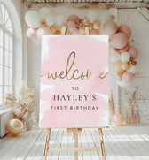 Pink Gingham Printable Welcome Sign – Black Bow Studio
