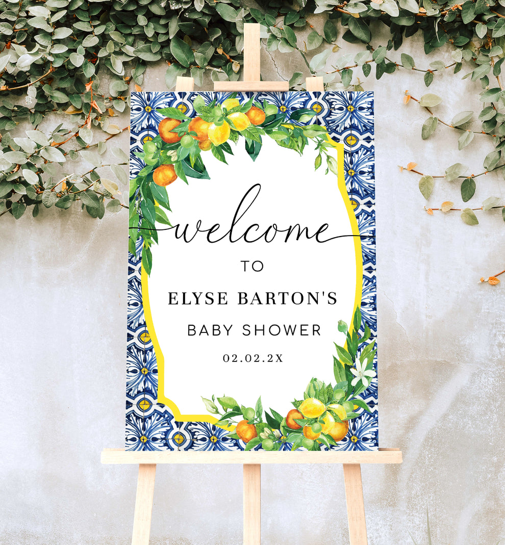 Positano Oranges Lemons | Printable Welcome Sign Template – Black Bow ...
