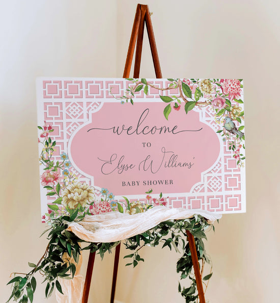 Trianon Pink | Printable Welcome Sign Template – Black Bow Studio