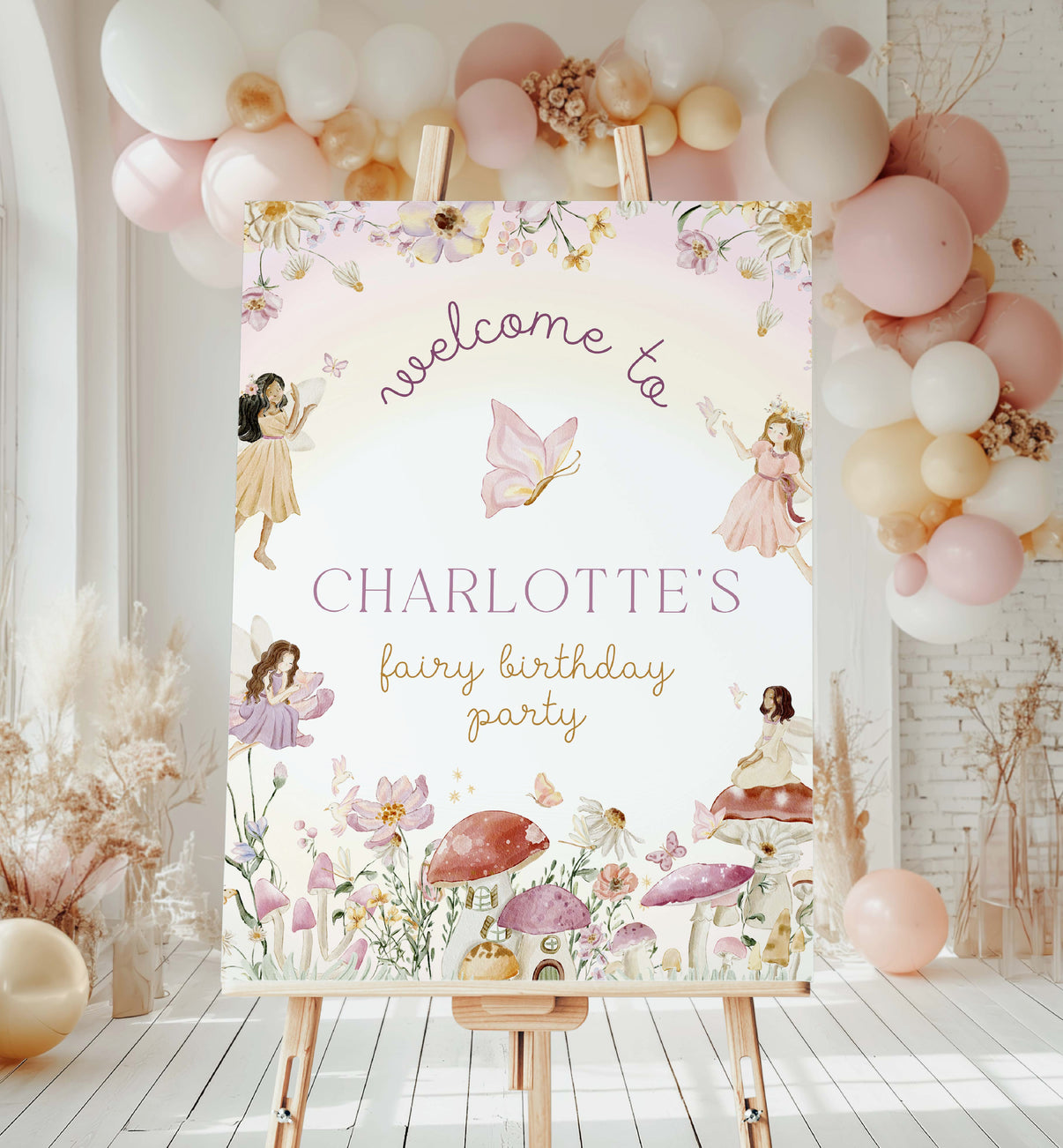 Fairy Multi | Printable Welcome Sign Template – Black Bow Studio