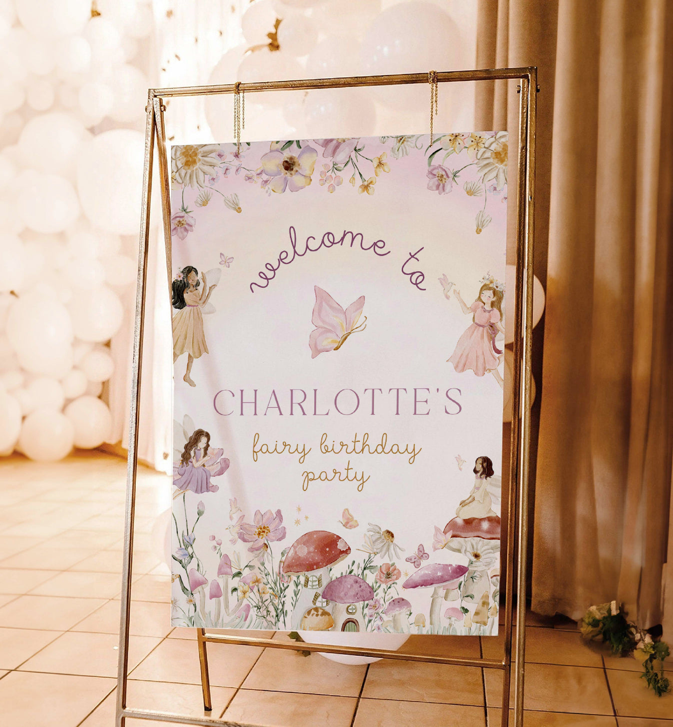 Fairy Multi | Printable Welcome Sign Template – Black Bow Studio
