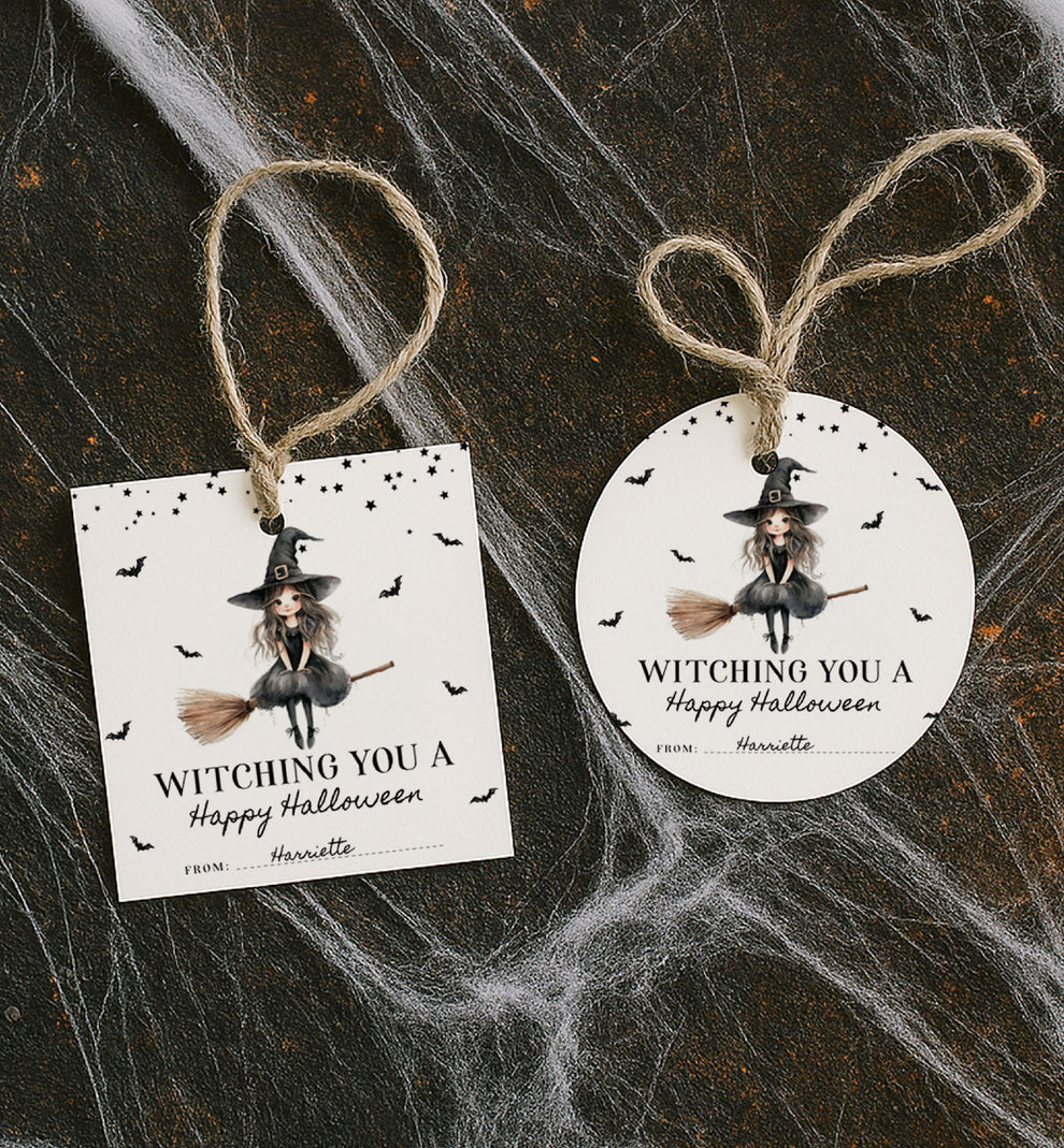 Halloween Black | Printable Witching Tag Template – Black Bow Studio