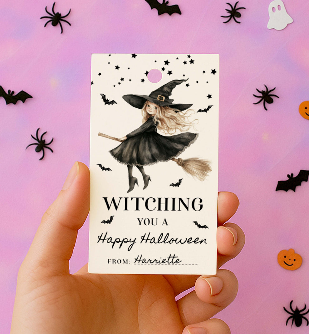 Halloween Black | Printable Witching Tag Template – Black Bow Studio