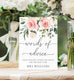 Darcy Floral | Printable Words Of Advice Sign and Card Template – Black ...
