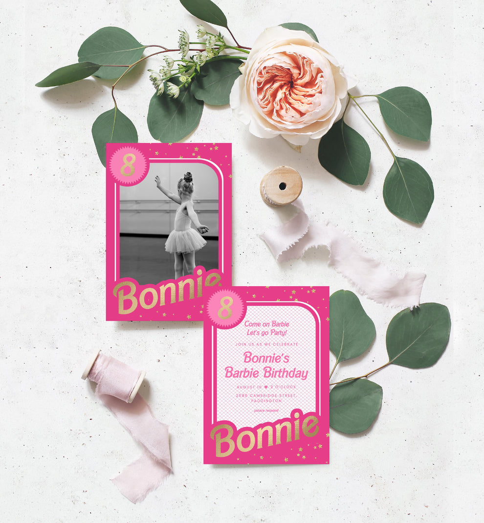Barbie Party Printable Birthday Invitation – Black Bow Studio