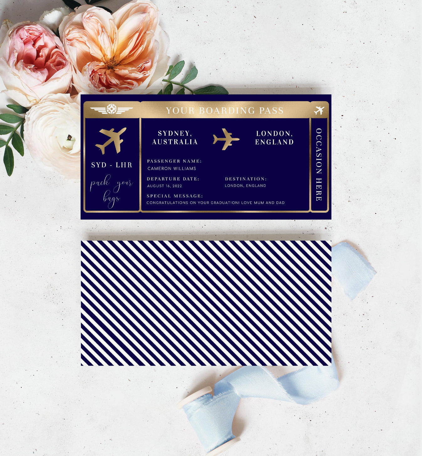 Paintly Navy Blue | Printable Boarding Pass – Black Bow Studio