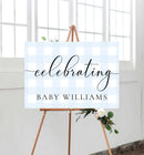 Gingham Blue | Printable Celebrating Welcome Sign Template – Black Bow ...