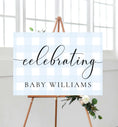 Gingham Blue | Printable Celebrating Welcome Sign Template – Black Bow ...
