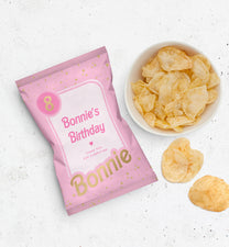 Barbie Party Pink Gold | Printable Chip Packet Favour Template – Black ...