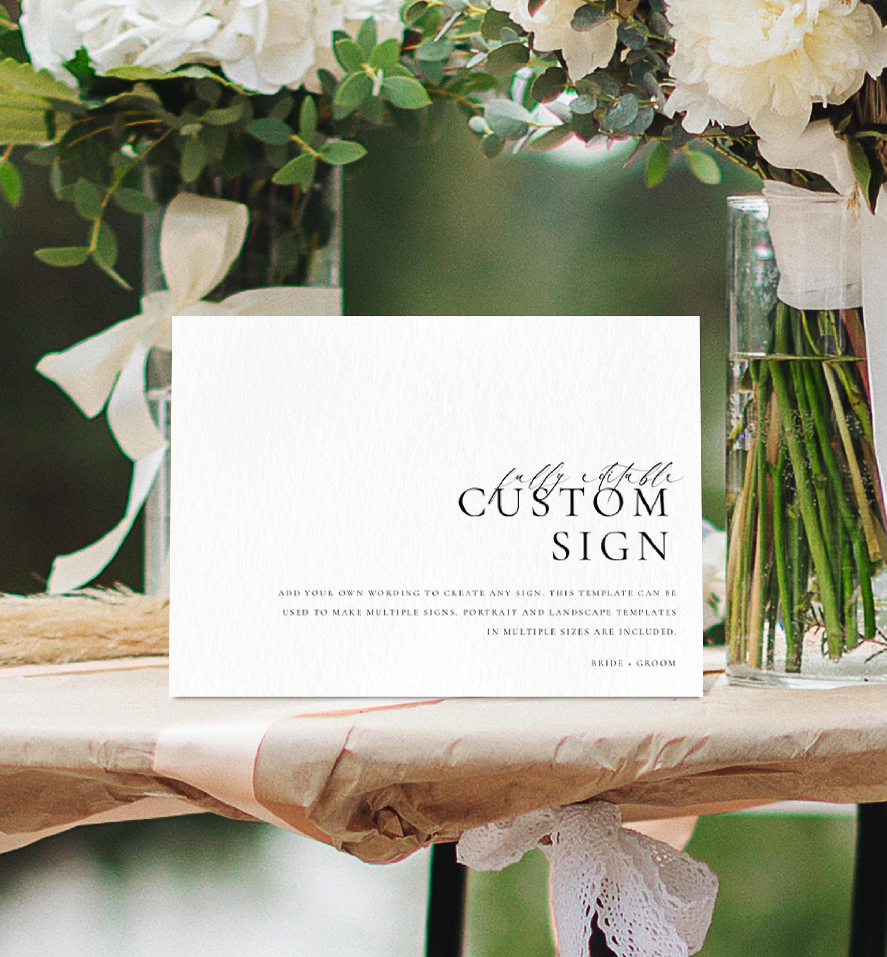 Ellesmere White | Printable Custom Text Sign – Black Bow Studio