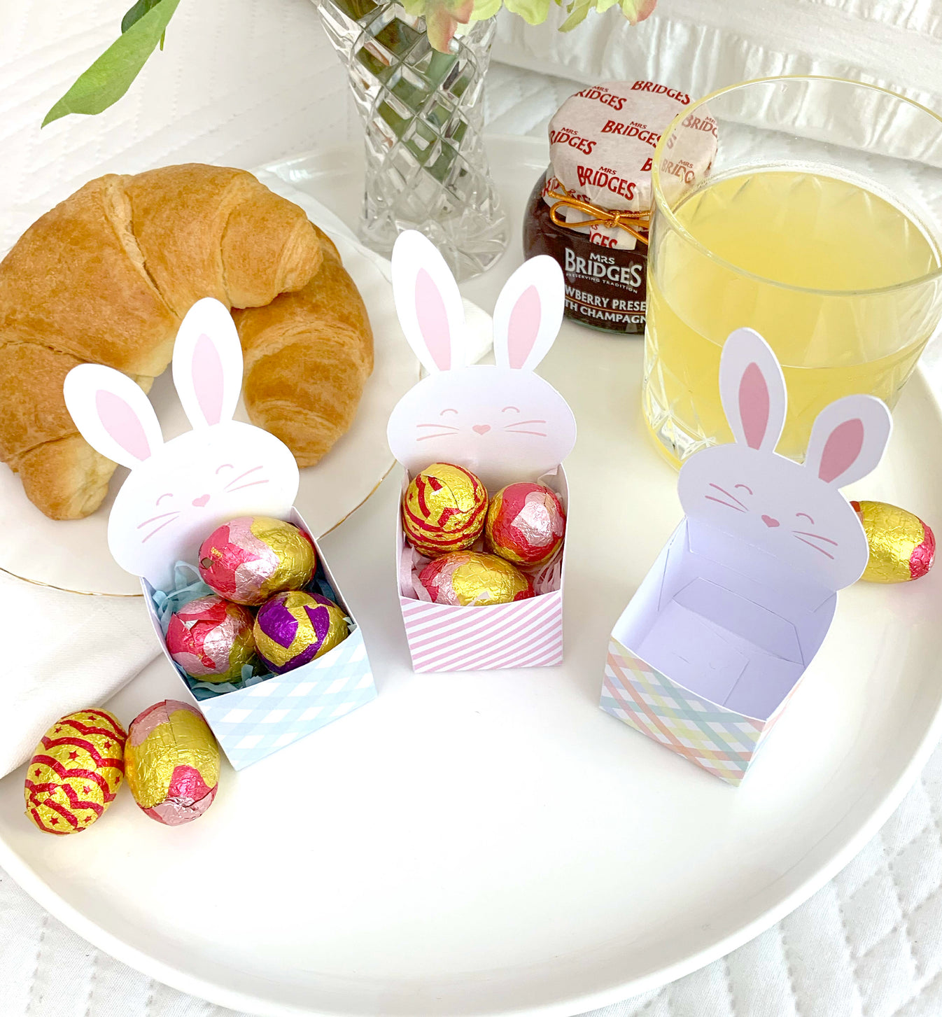 Gingham Multi | Printable Easter Bunny Box Template – Black Bow Studio