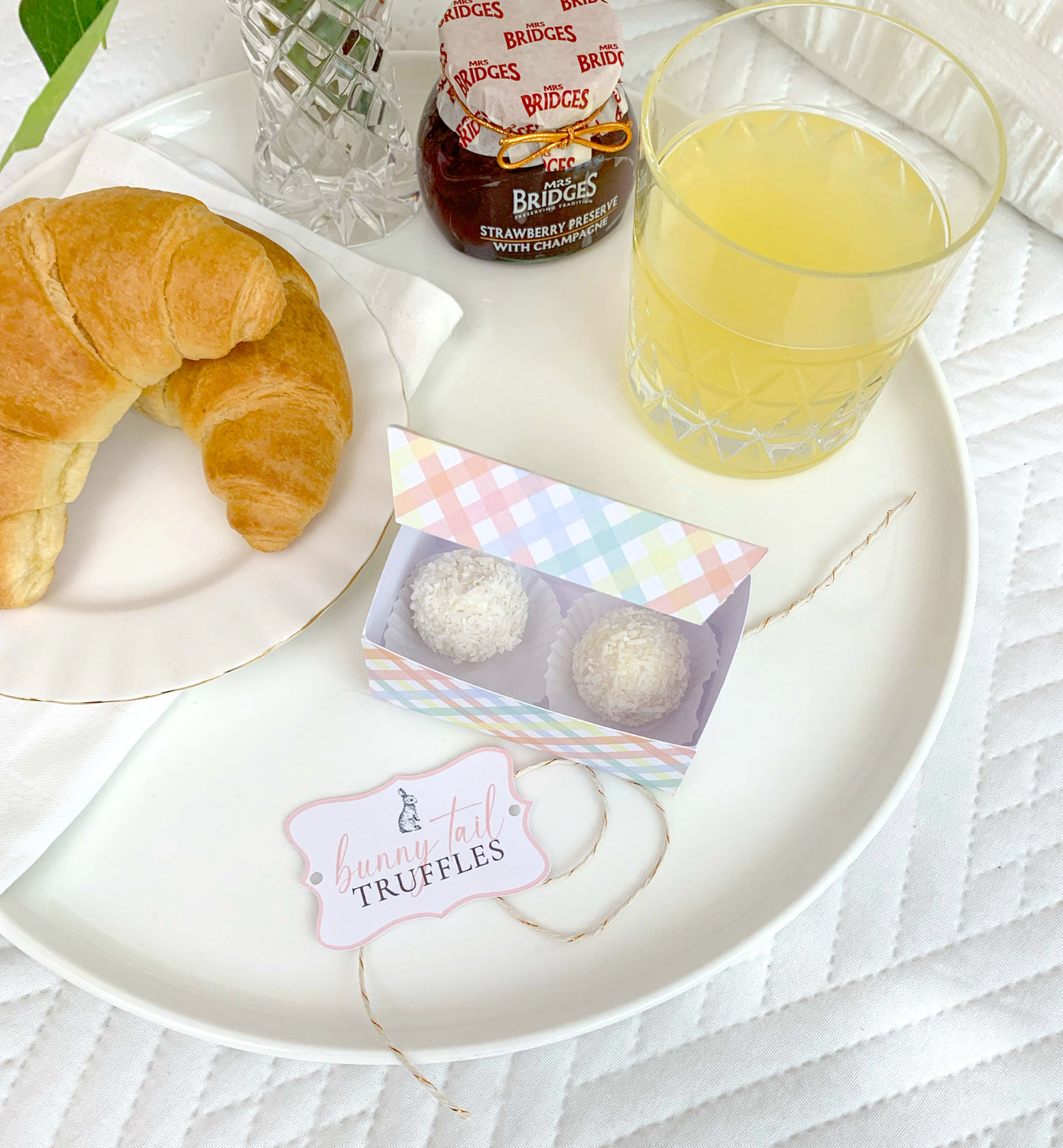 Gingham Multi | Printable Easter Bunny Tail Truffle Box Template ...