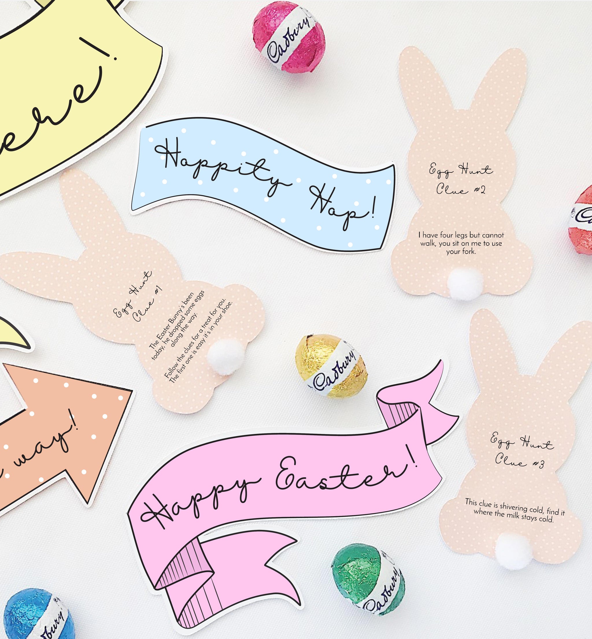 Easter | Printable Easter Egg Hunt Sign and Clues Template – Black Bow ...