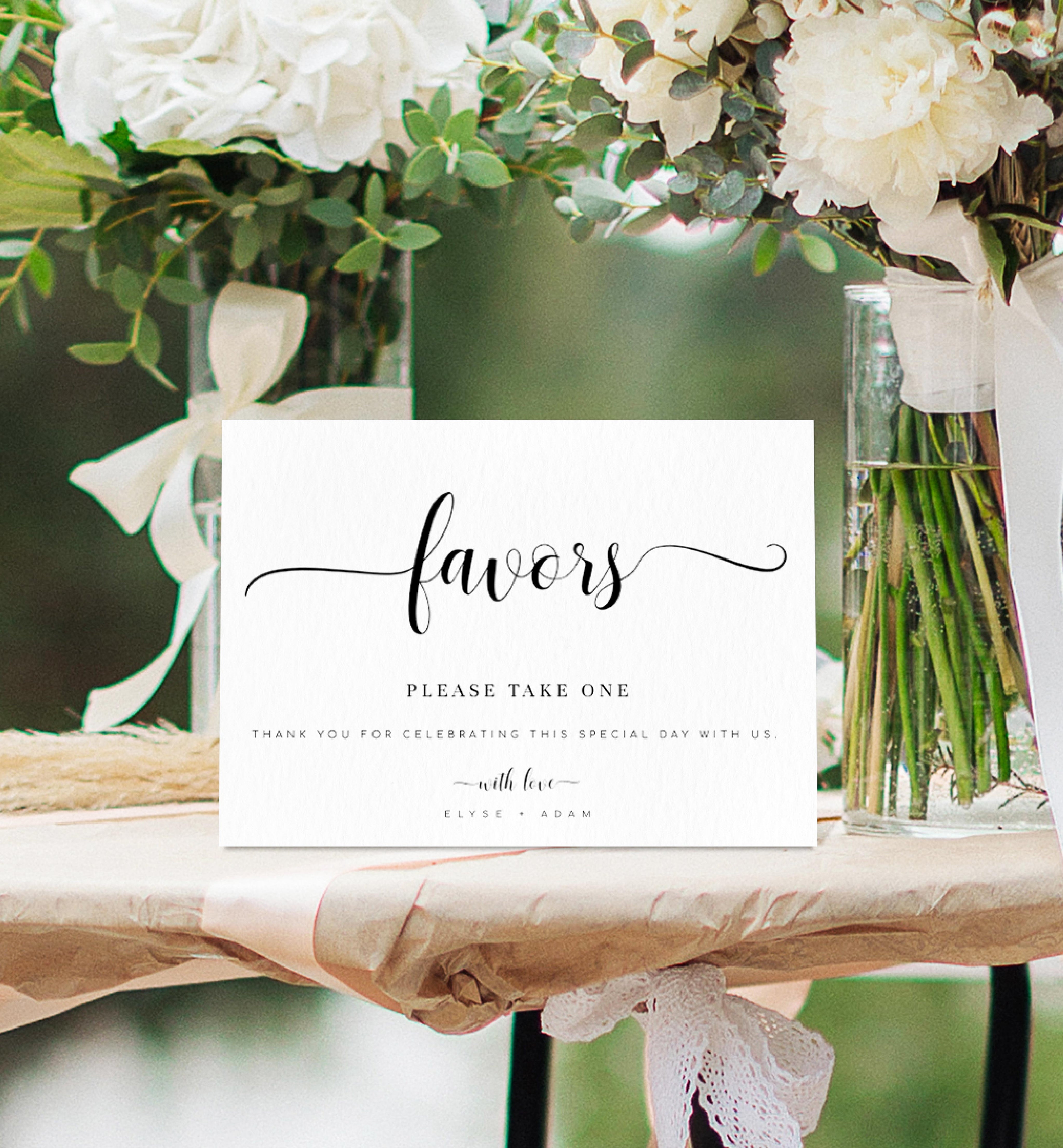 Leyton Script | Printable Favours Sign – Black Bow Studio
