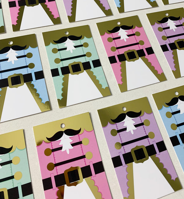 Nutcracker Coat Multi | Set of 8 Christmas Gift Tags – Black Bow Studio