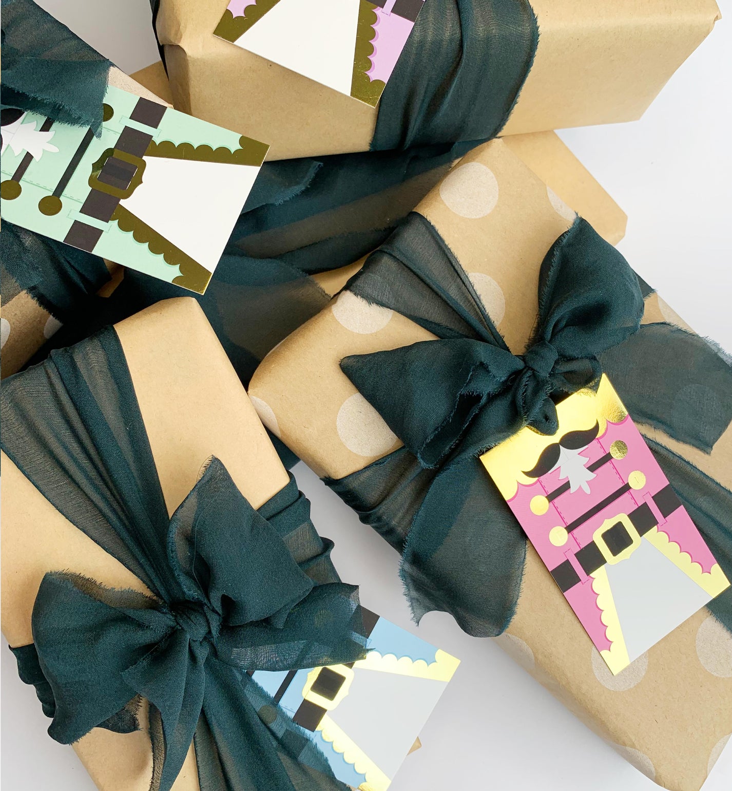 Nutcracker Coat Multi | Set of 8 Christmas Gift Tags – Black Bow Studio