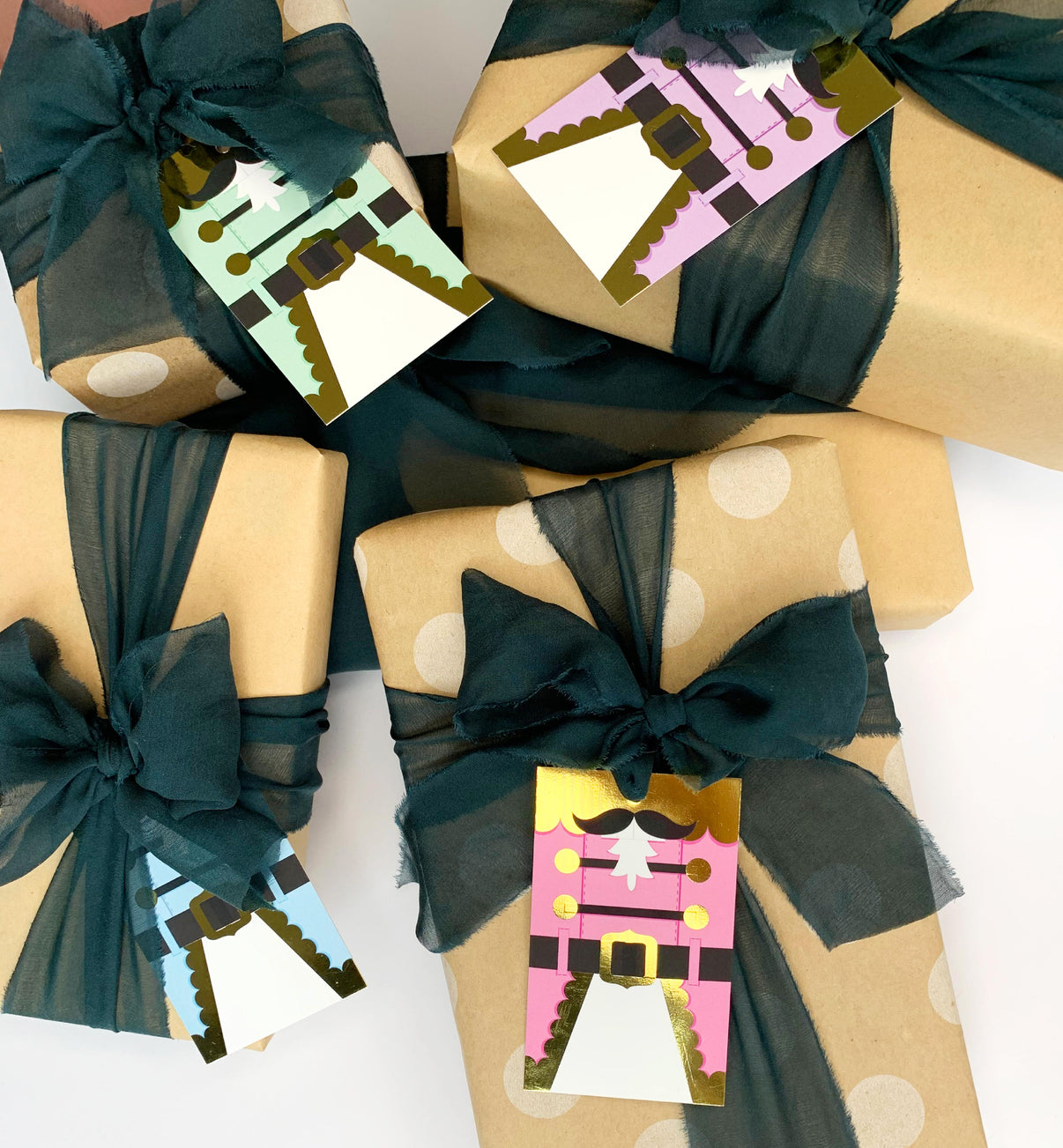 Nutcracker Coat Multi | Set of 8 Christmas Gift Tags – Black Bow Studio