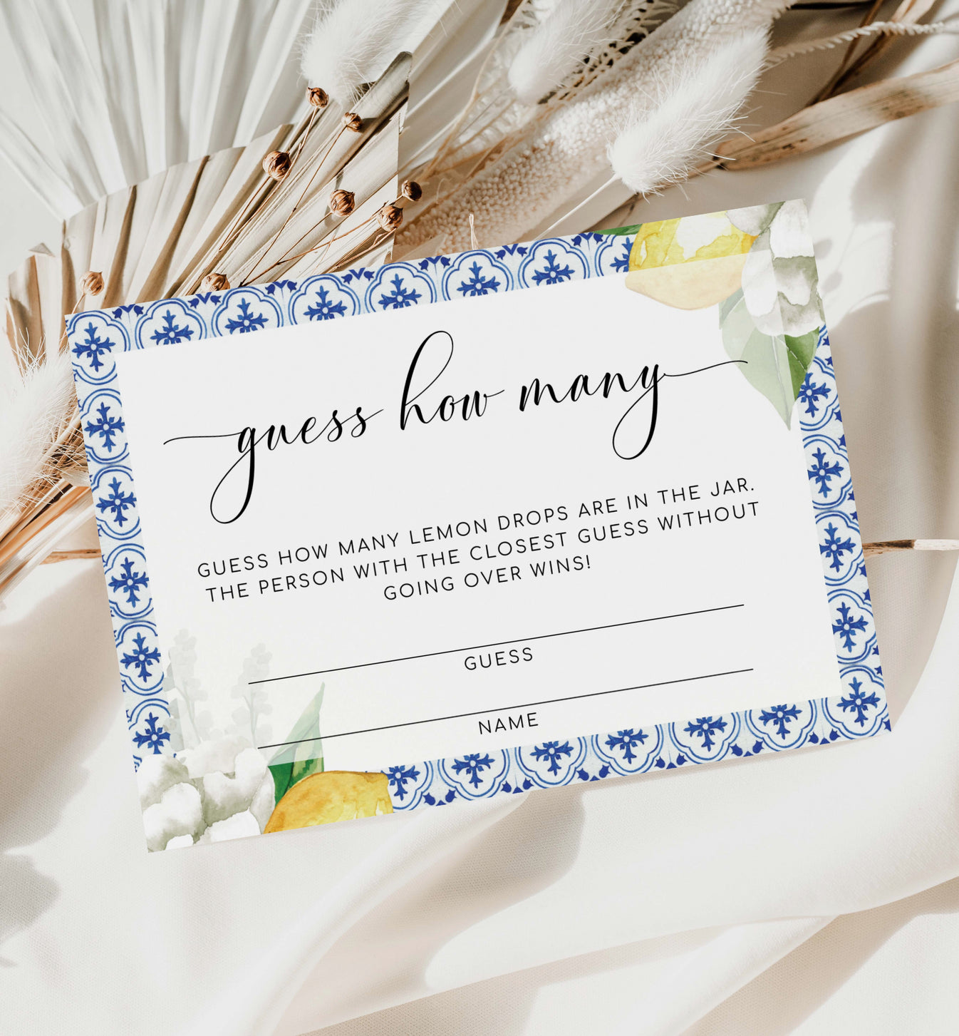 The Med Lemons | Printable Guess How Many Game Sign & Card Template ...