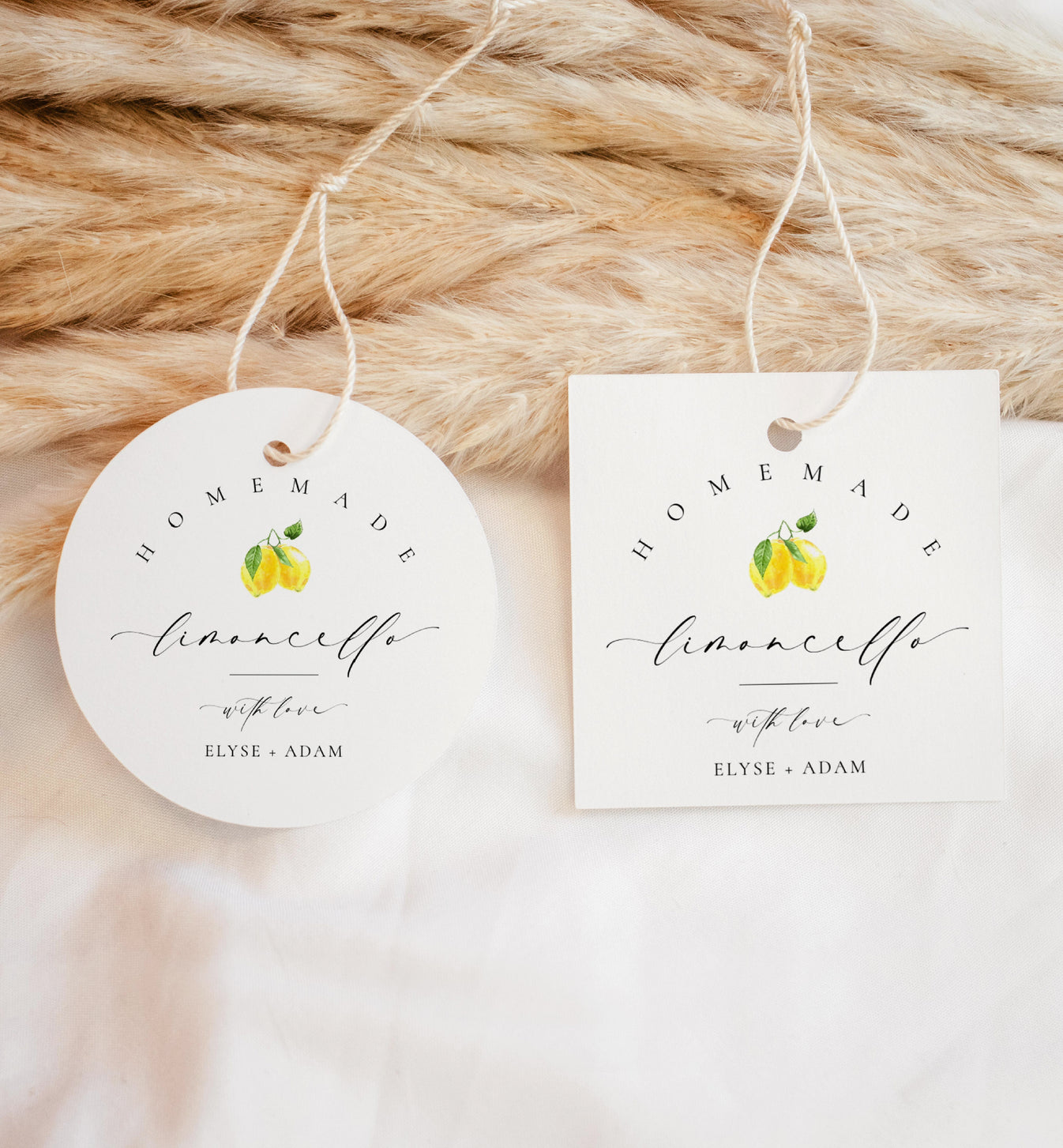 Ellesmere White | Printable Limoncello Favour Tags Template – Black Bow ...