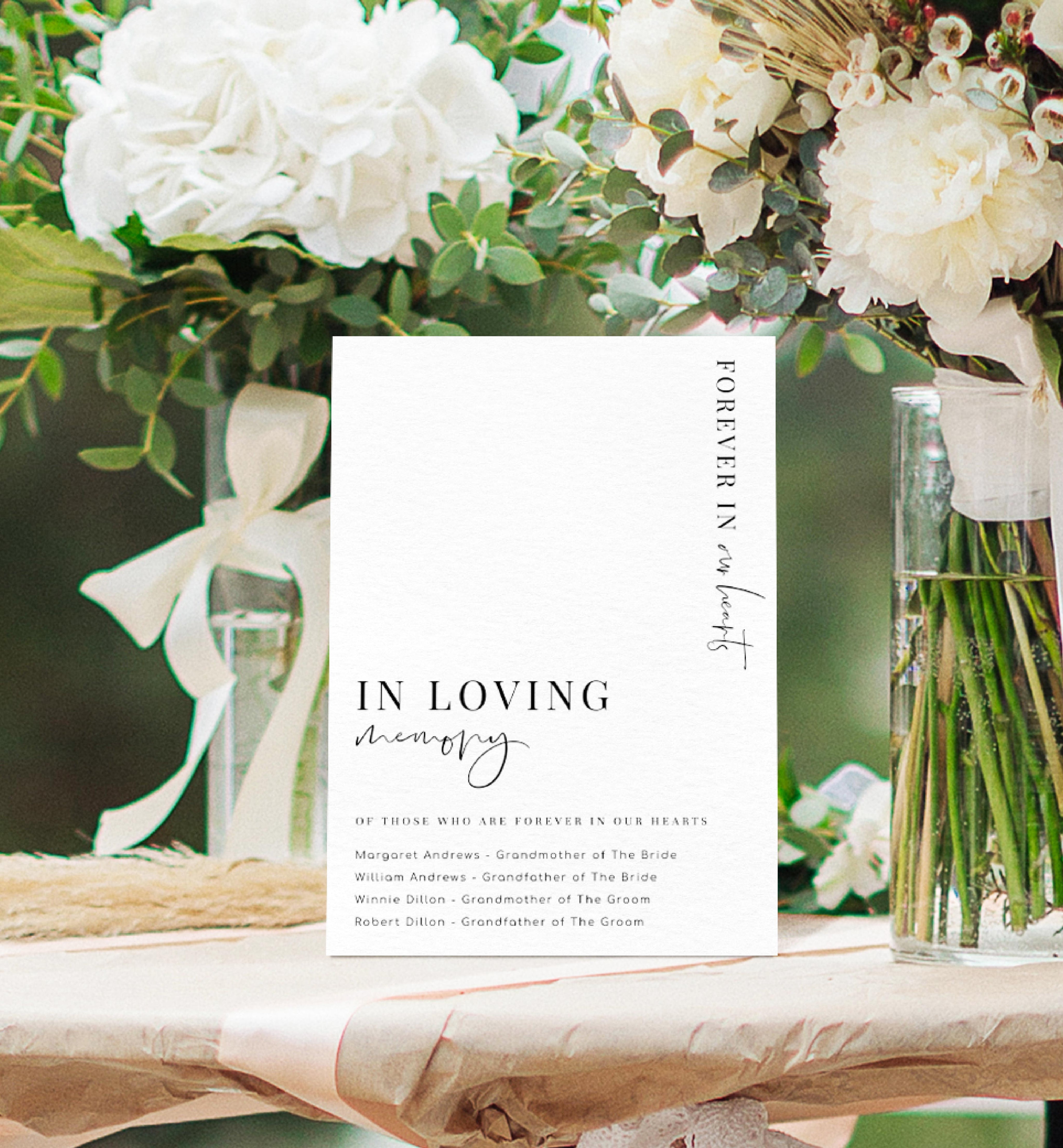 Estelle White | Printable In Loving Memory Sign – Black Bow Studio