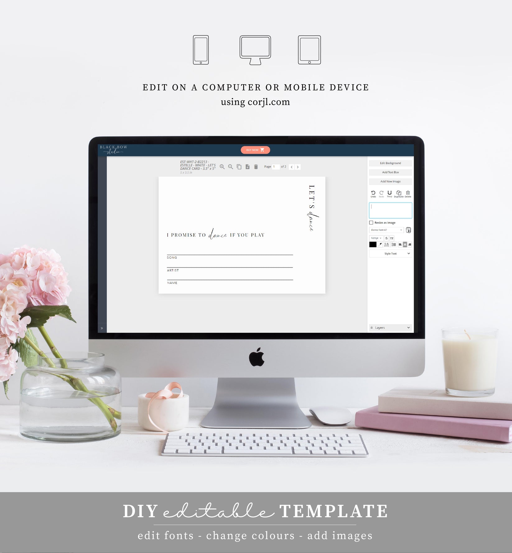 Estelle White | Printable Song Request Card – Black Bow Studio