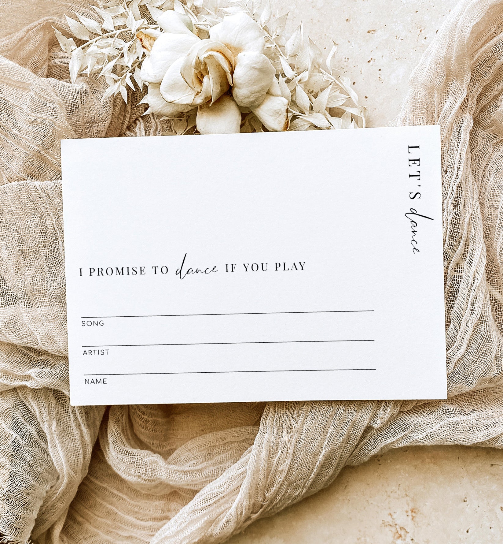 Estelle White | Printable Song Request Card – Black Bow Studio