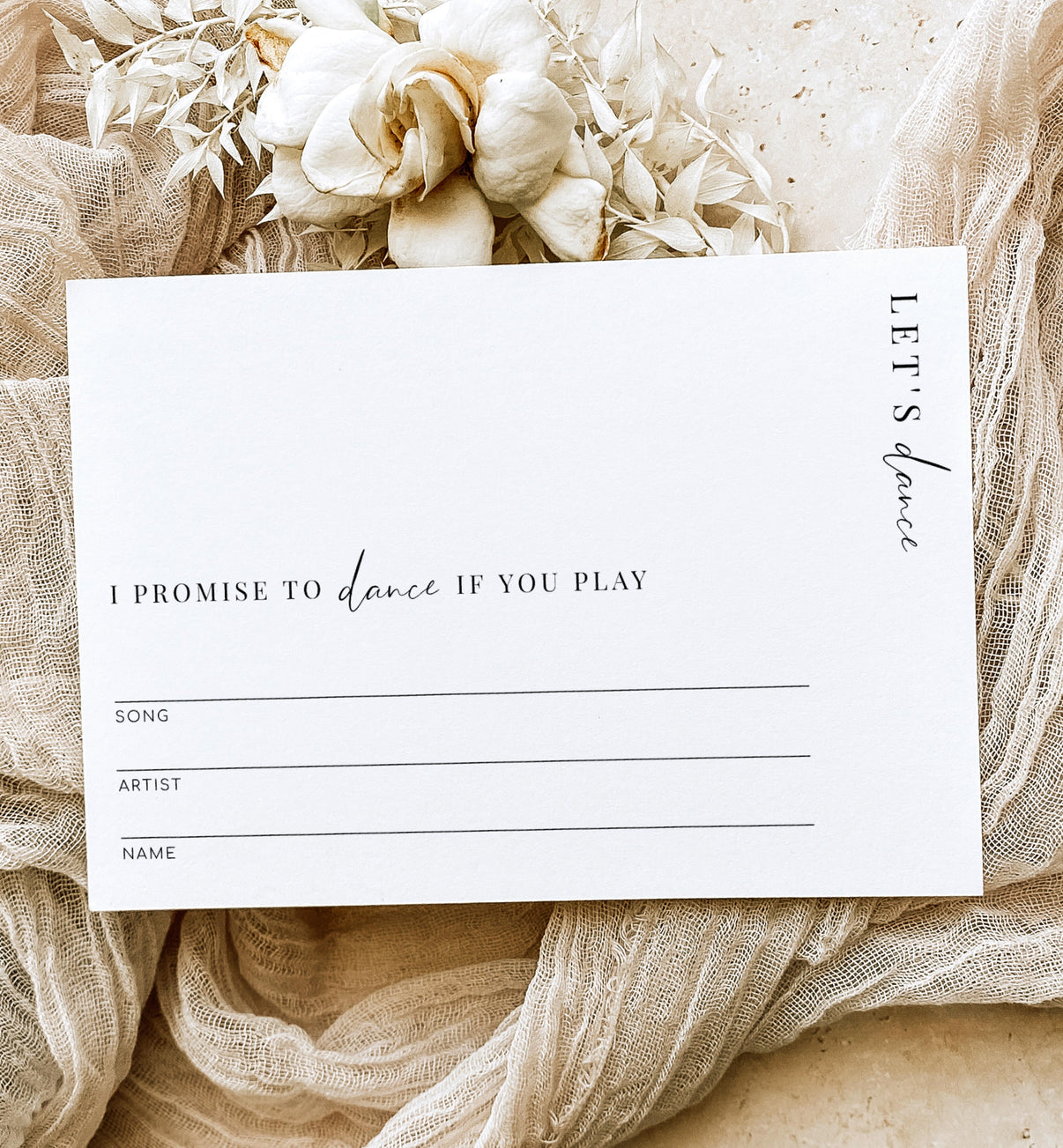 Estelle White | Printable Song Request Card – Black Bow Studio