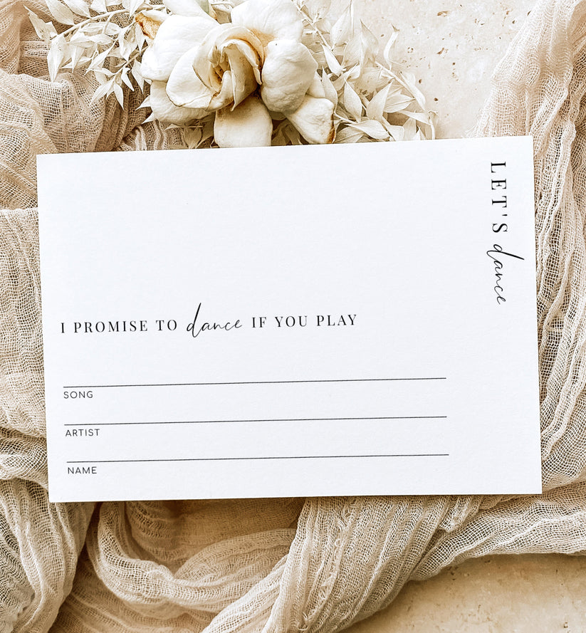 Estelle White | Printable Song Request Card – Black Bow Studio
