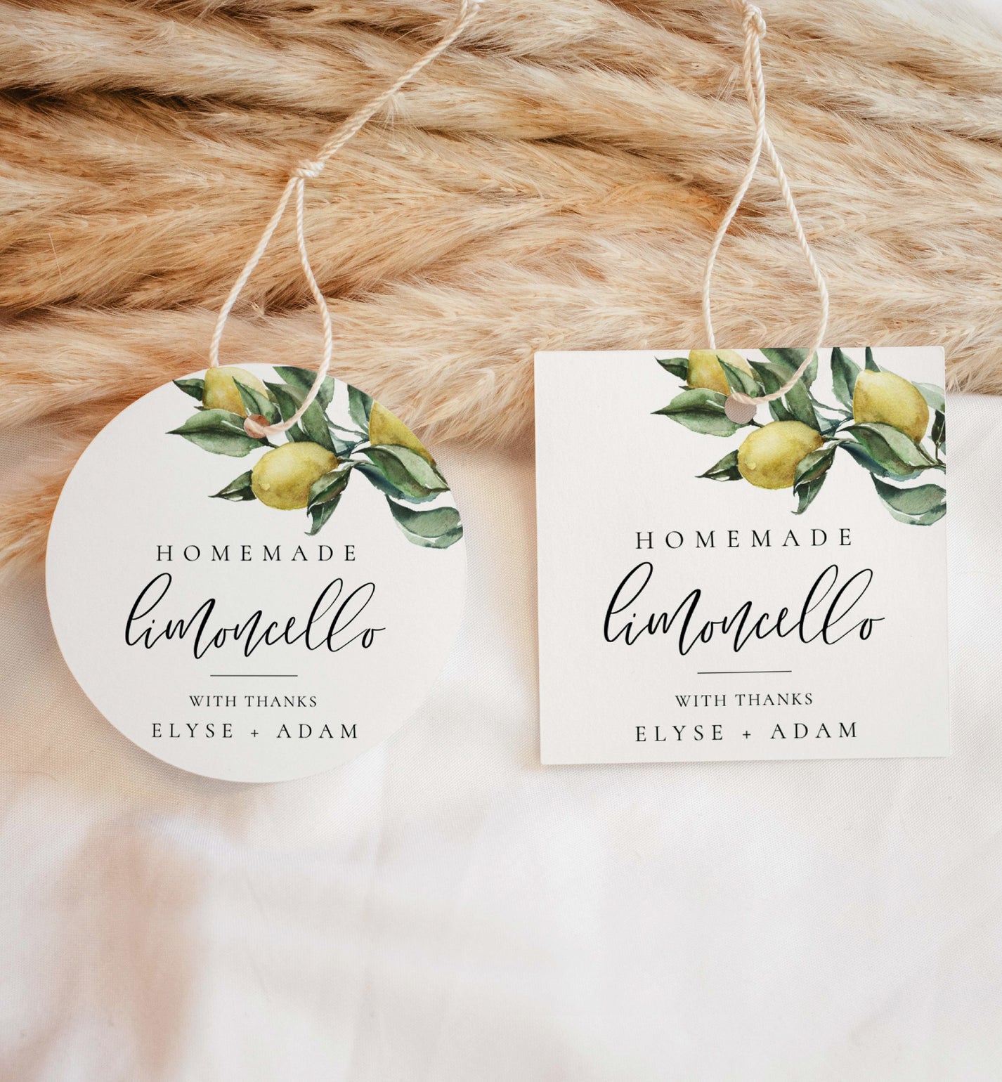Tuscan Lemons | Printable Limoncello Favour Tags Template – Black Bow ...