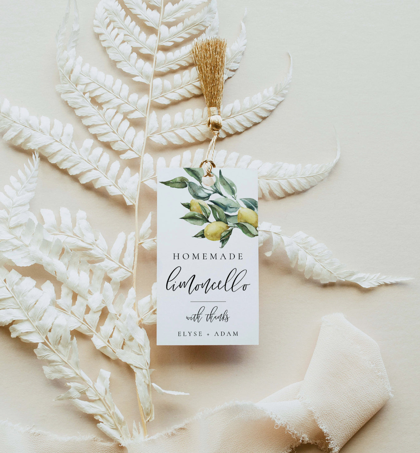 Tuscan Lemons | Printable Limoncello Favour Tags Template – Black Bow ...