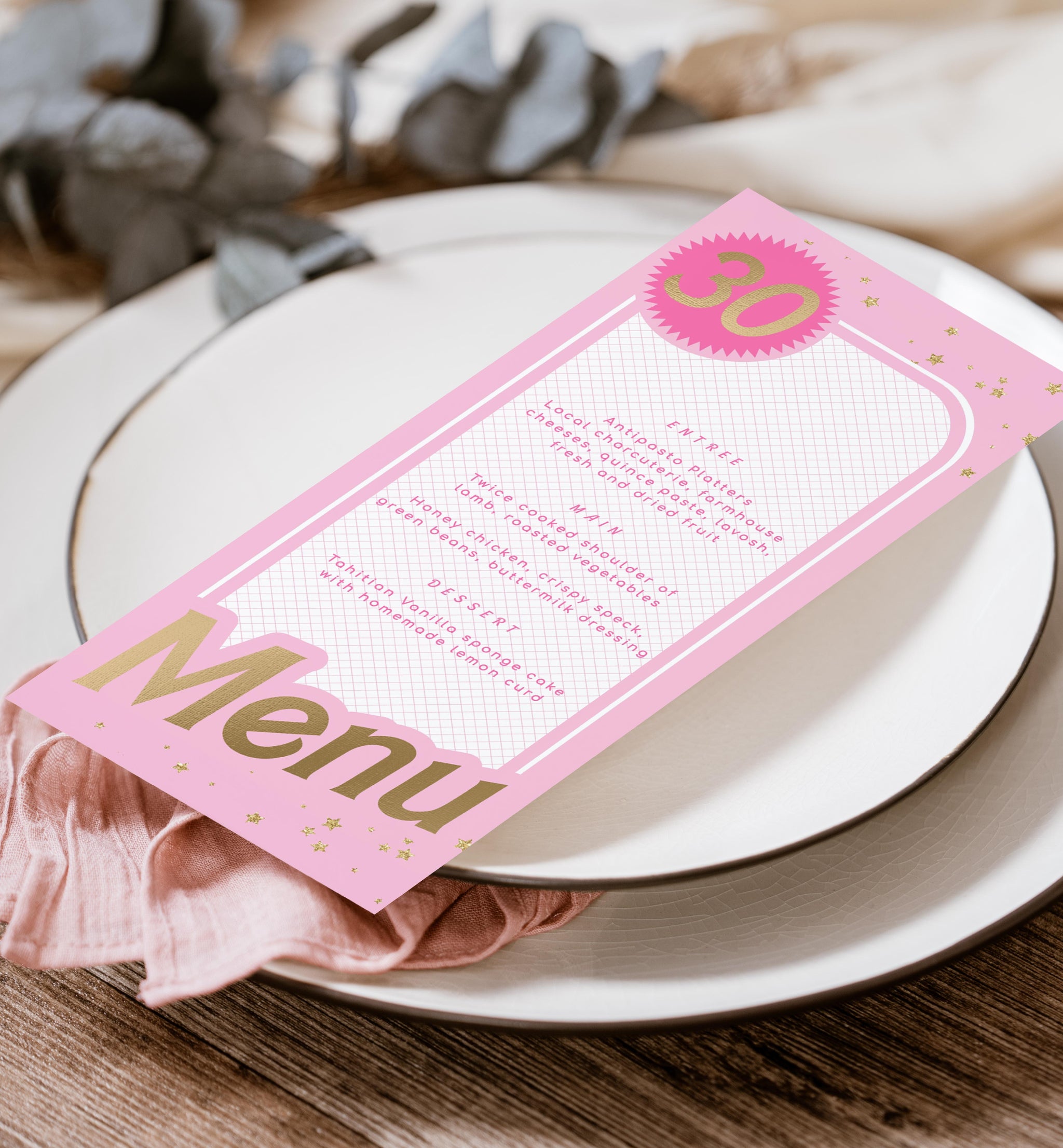 Barbie Party Printable Menu Template – Black Bow Studio