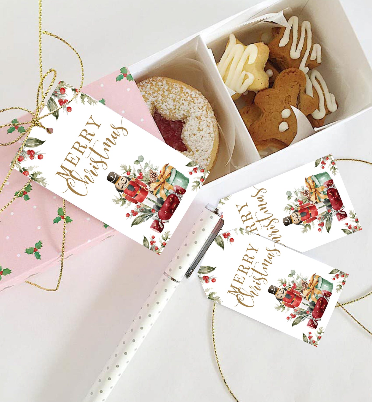 Nutmeg Noel | Printable Merry Christmas Gift Tag – Black Bow Studio