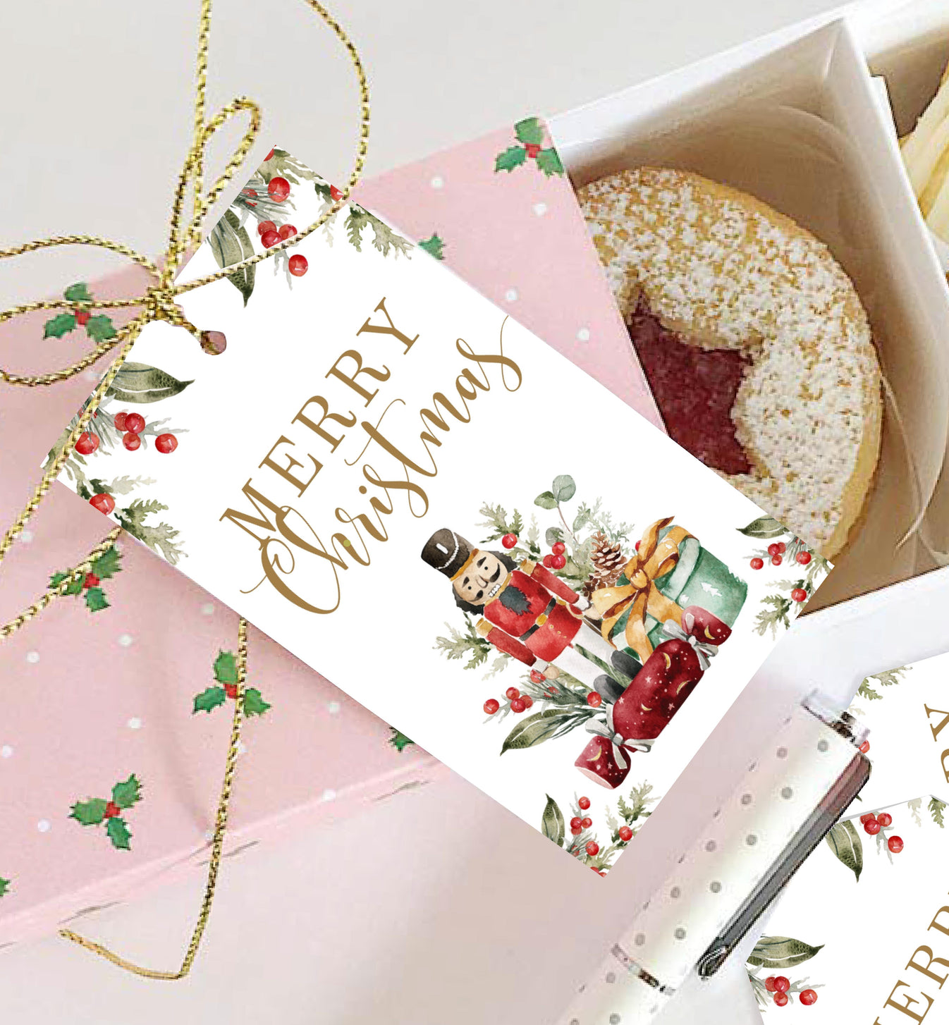 Nutmeg Noel | Printable Merry Christmas Gift Tag – Black Bow Studio
